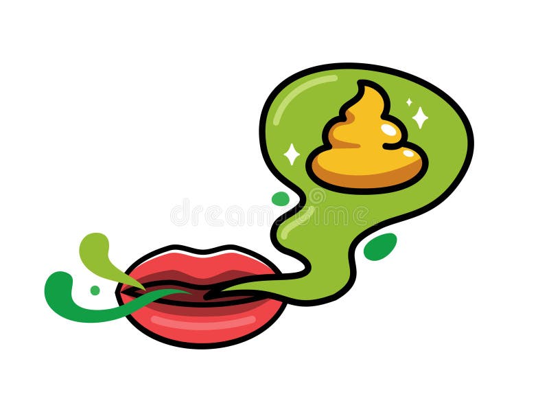 Illustration of a Mouth Spreading a Speech Bubble with a Poop Sign ...