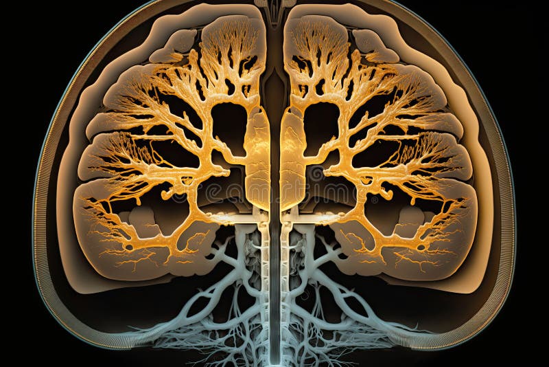 An Illustration of an MRI of the Brain. Generative AI.Visualization of ...