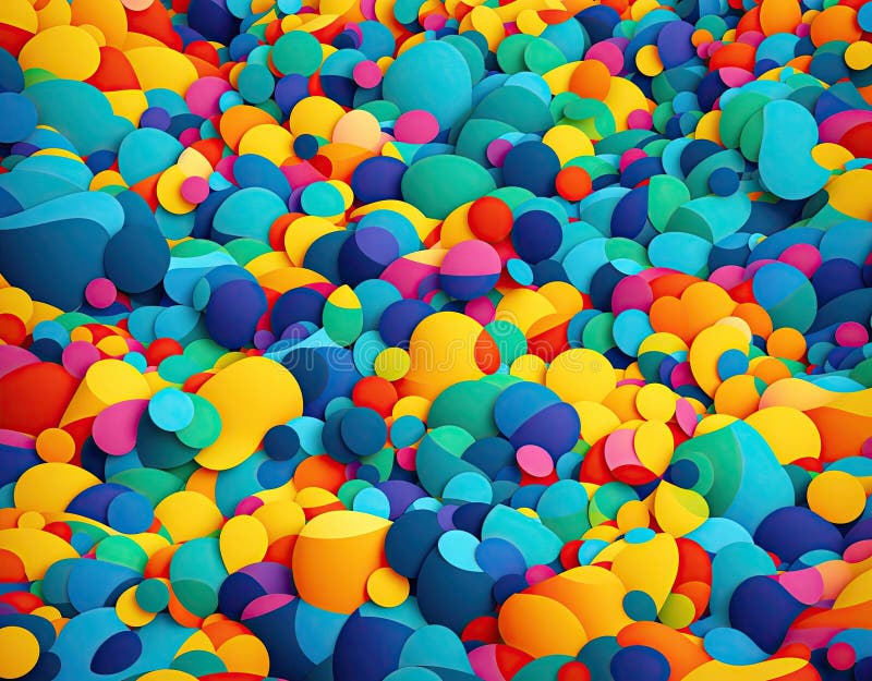 Illustration of Multi-colored Geometric Shapes. Stock Illustration ...