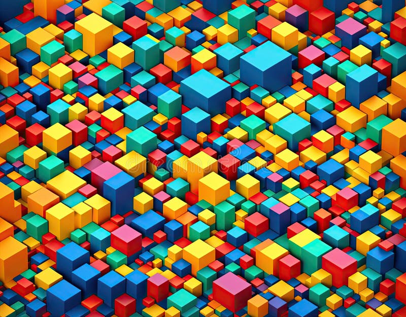 Illustration of Multi-colored Geometric Shapes. Stock Illustration ...