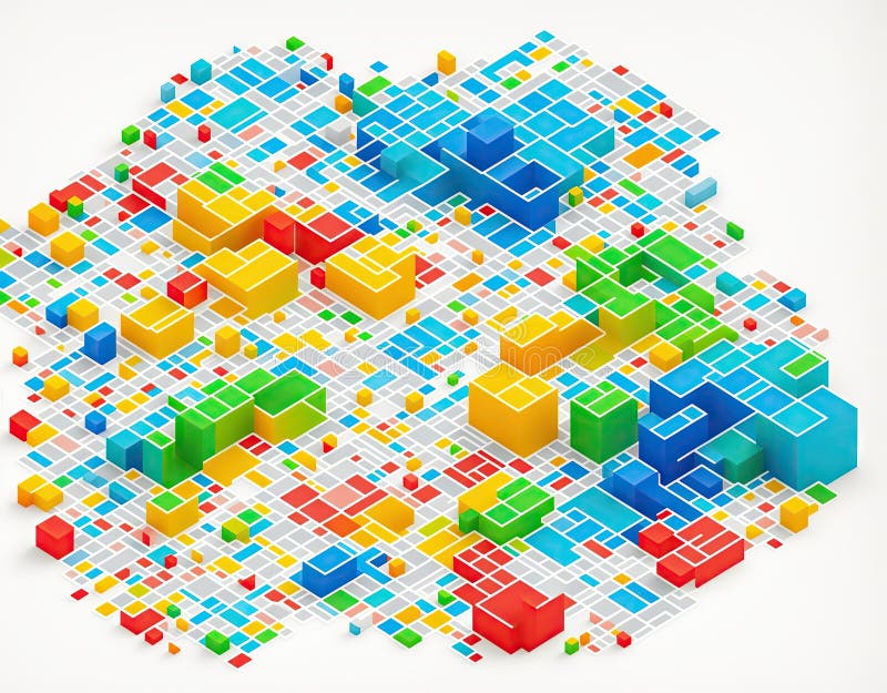 Illustration of Multi-colored Geometric Shapes. Stock Illustration ...