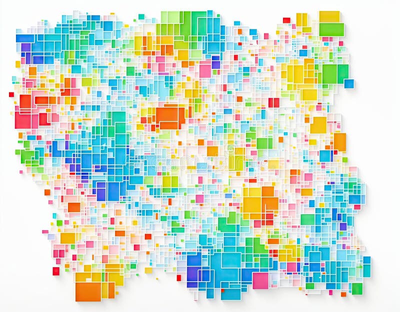 Illustration of Multi-colored Geometric Shapes. Stock Illustration ...