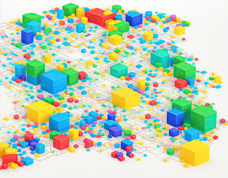 Illustration of Multi-colored Geometric Shapes. Stock Illustration ...