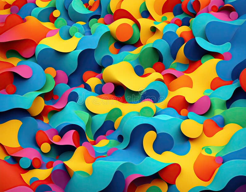 Illustration of Multi-colored Geometric Shapes. Stock Illustration ...