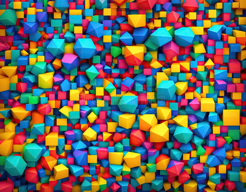 Illustration of Multi-colored Geometric Shapes. Stock Illustration ...