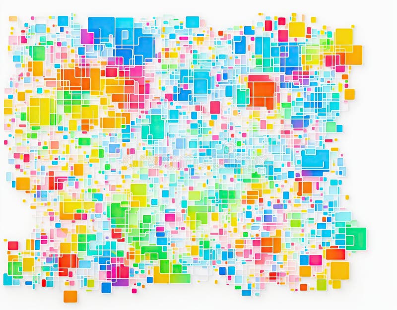 Illustration of Multi-colored Geometric Shapes. Stock Illustration ...