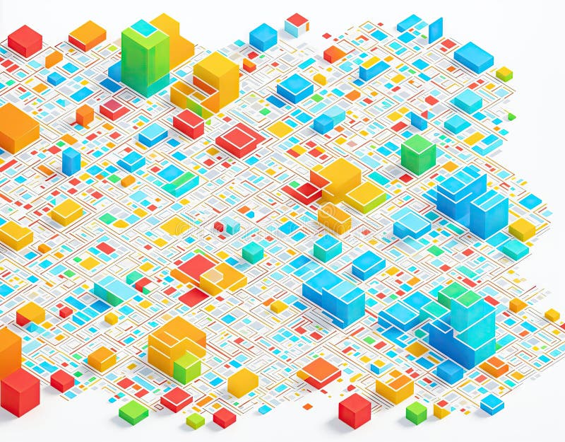 Illustration of Multi-colored Geometric Shapes. Stock Illustration ...