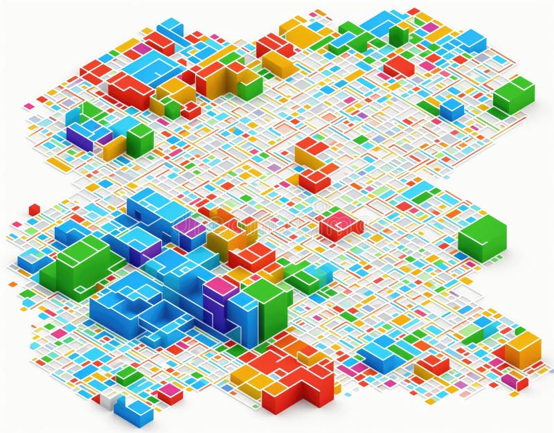 Illustration of Multi-colored Geometric Shapes. Stock Illustration ...