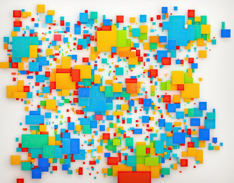 Illustration of Multi-colored Geometric Shapes. Stock Illustration ...