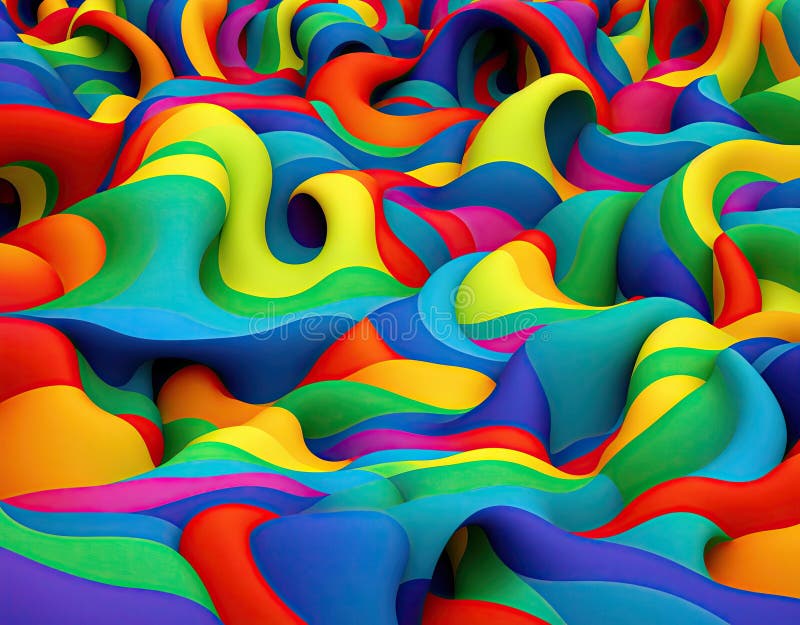 Illustration of Multi-colored Geometric Shapes. Stock Illustration ...