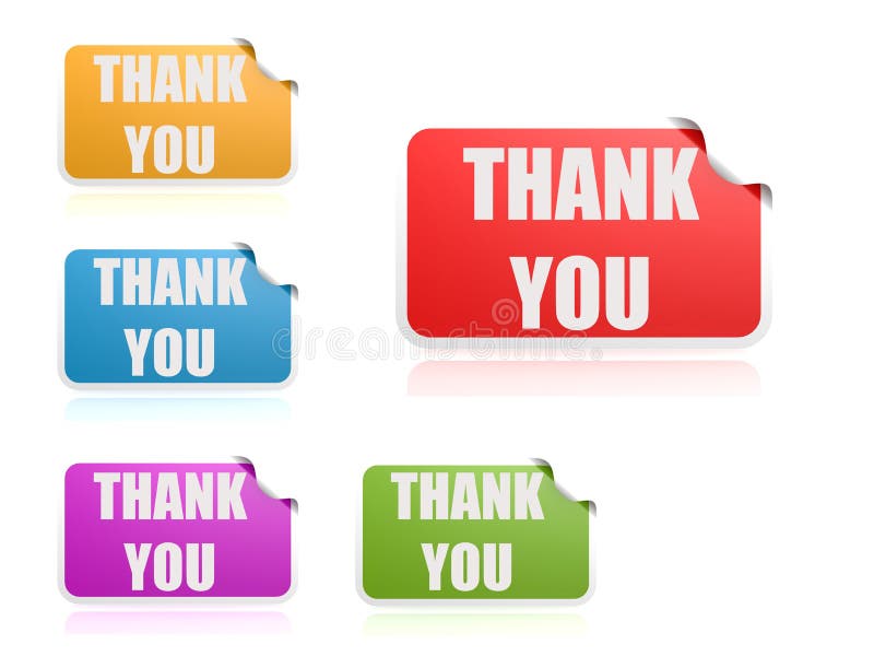 Illustration of the Multi-colored Signs Saying Thank You Isolated on ...