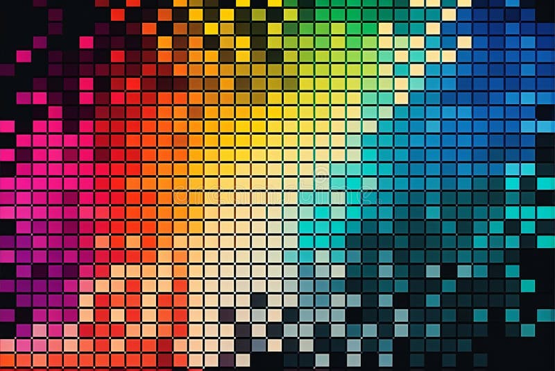 Multi Colour Small Pixel Squares Pattern, Abstract Background Stock ...