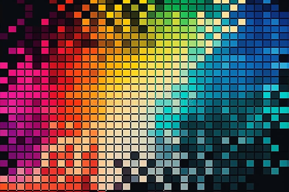 Multi Colour Small Pixel Squares Pattern, Abstract Background Stock ...