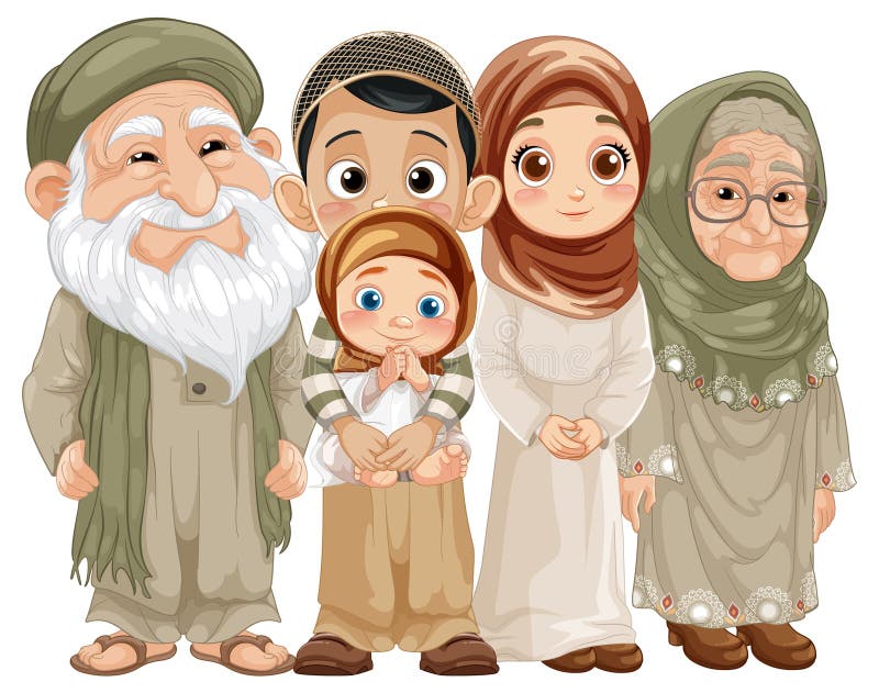 A Multi-generational Family Together Stock Vector - Illustration of ...