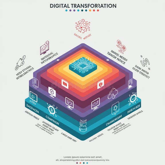 Illustration of a Multi-layered Pyramid Represents Digital ...