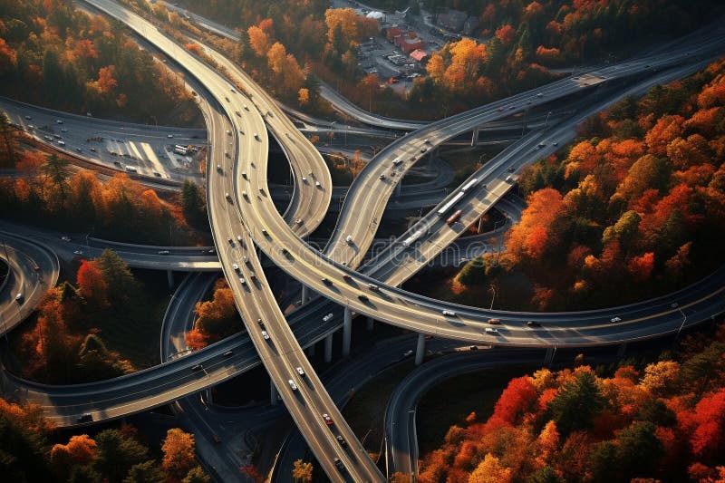 Illustration of a Multi-tiered Road in the City. Complex Logistics ...