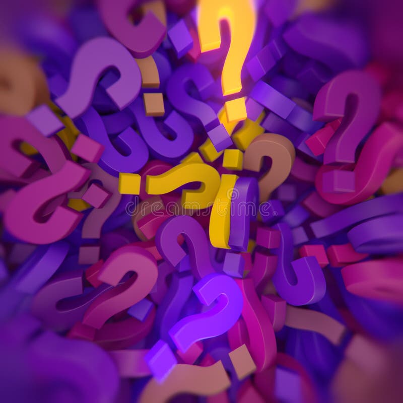 Illustration with Multicolored Three-dimensional Question Marks. 3d ...