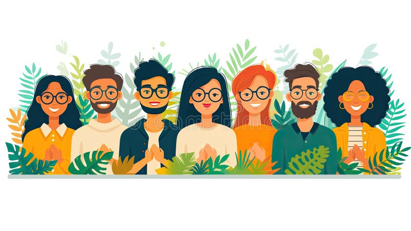 Illustration of Multicultural Team Applauding. Stock Illustration ...