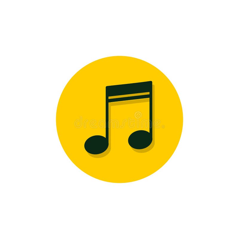 Music yellow circle icon stock vector. Illustration of network - 5273835