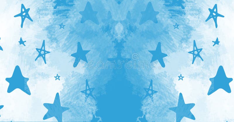 Illustration of Multiple Blue Stars on Blue and White Background Stock ...