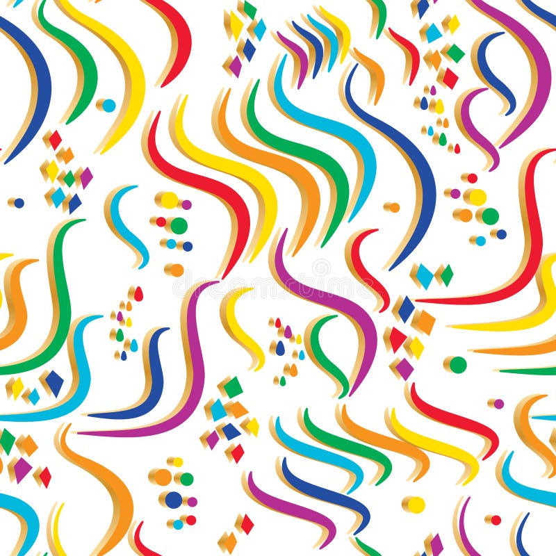 Rain Wind Shape Rainbow Colorful Seamless Pattern Stock Vector ...