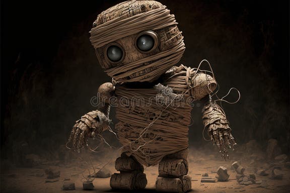 Illustration of a Mummy Robot Generative Ai Stock Photo - Image of ...