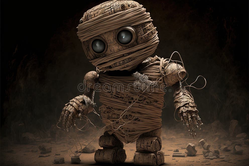 Illustration of a Mummy Robot Generative Ai Stock Photo - Image of ...
