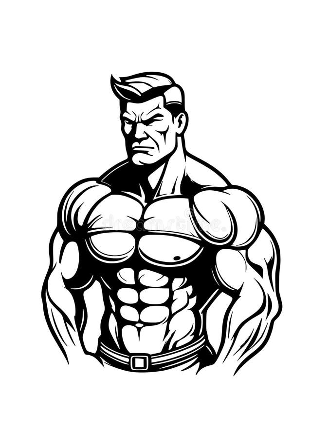 Illustration of Muscle Man Cartoon Stock Illustration - Illustration of ...