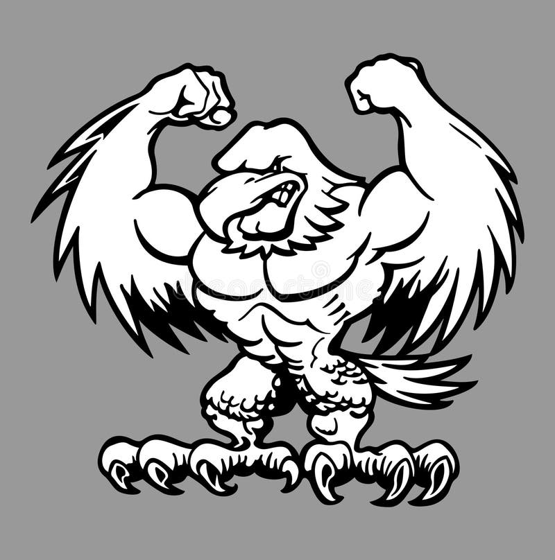 Eagle Mascot Body Cartoon stock vector. Illustration of muscles - 22082497