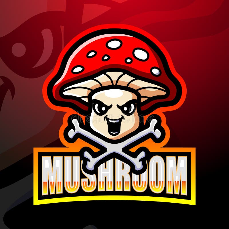 Mushroom Mascot Esport Logo Design Stock Vector - Illustration of fungi ...