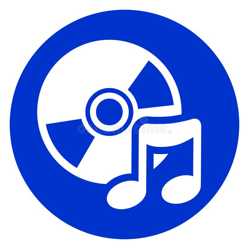 Music blue circle icon stock vector. Illustration of media - 107373122