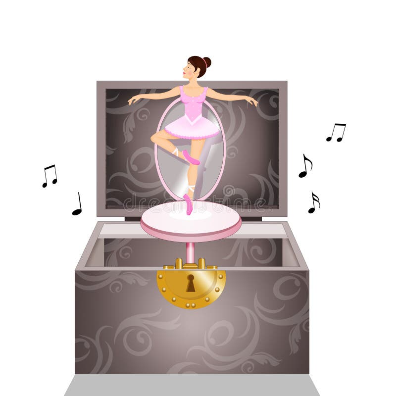 Illustration of Music Box Set with Dancer Stock Illustration ...