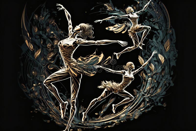 Music Notes Dancing Away, Creative Digital Illustration Painting ...