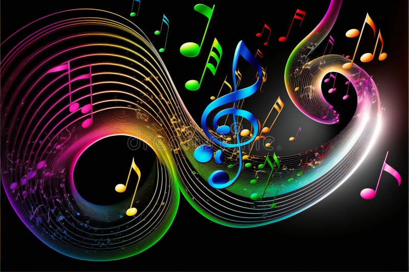 Music Notes Wave Isolated Group Musical Notes Background, Abstract ...