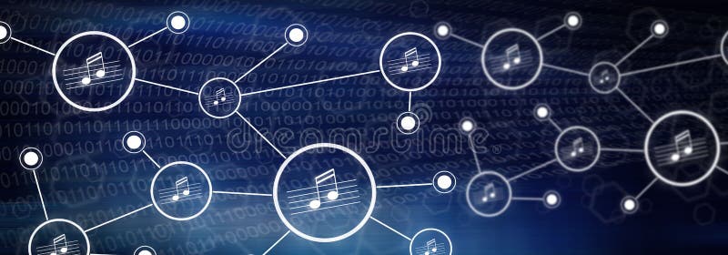 Concept of a Music Sharing Network Stock Illustration - Illustration of ...