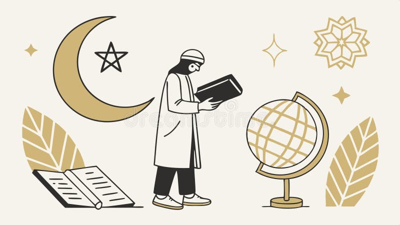 Muslim Boy Learning How To Make Dua To Allah. Father S Education for ...