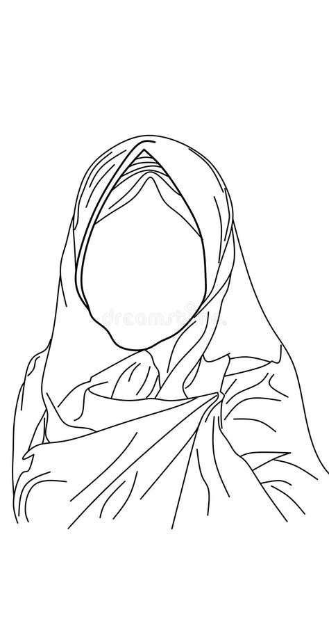 Illustration Of A Muslim Woman Wearing A Headscarf Stock Illustration Illustration Of