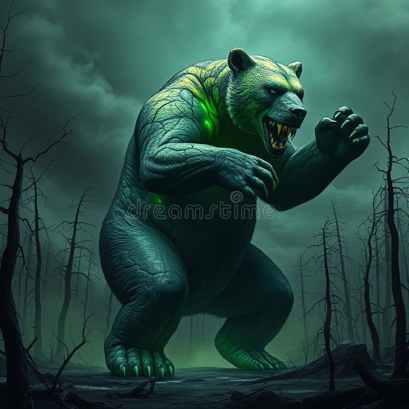 Illustration of a Mutant Bear with Clear Signs of the Effects of ...