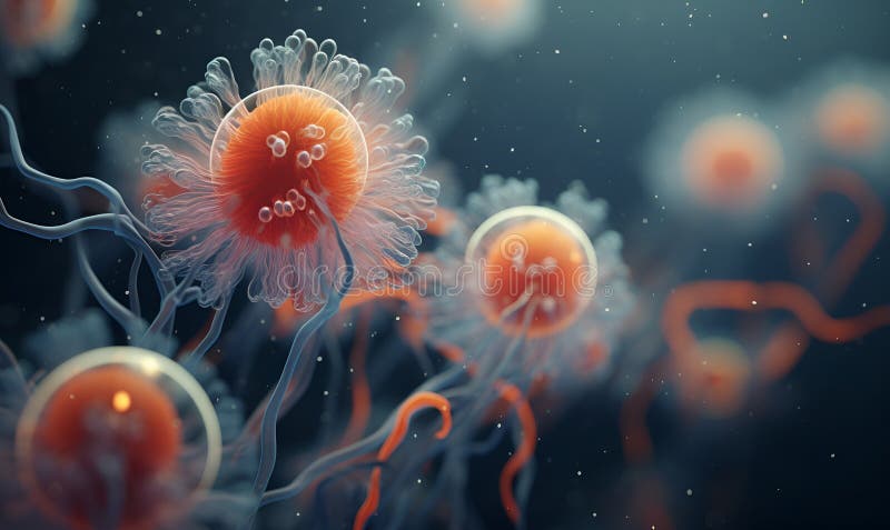 Illustration of a Mutated Virus or Microbe, Generative Ai Stock Image ...