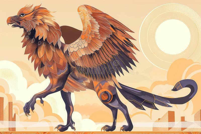 Illustration of the Mythical Creature the Griffin Half Lion Half Eagle ...
