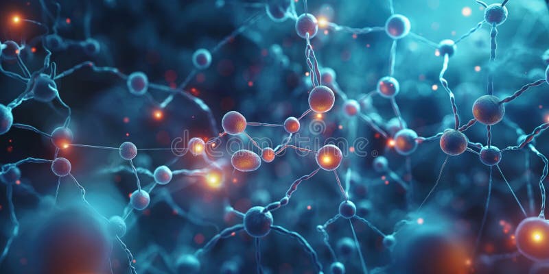 Illustration of Nano Molecules for Medical Science, Technology. Three ...