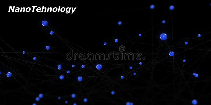 Illustration of a Nanotechnology Symbol on a Black Background Stock ...
