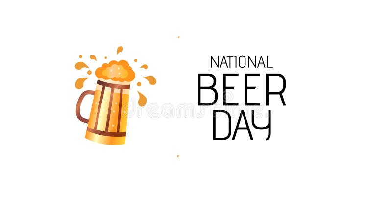 Illustration of National Beer Day Text by Beer Mug on White Background ...