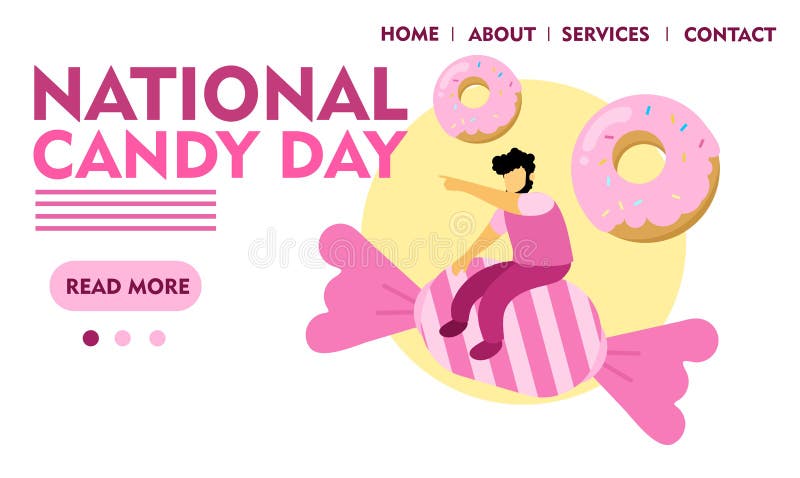 National Sweet Candy Day Cartoon Doodle Design Vector Illustration ...
