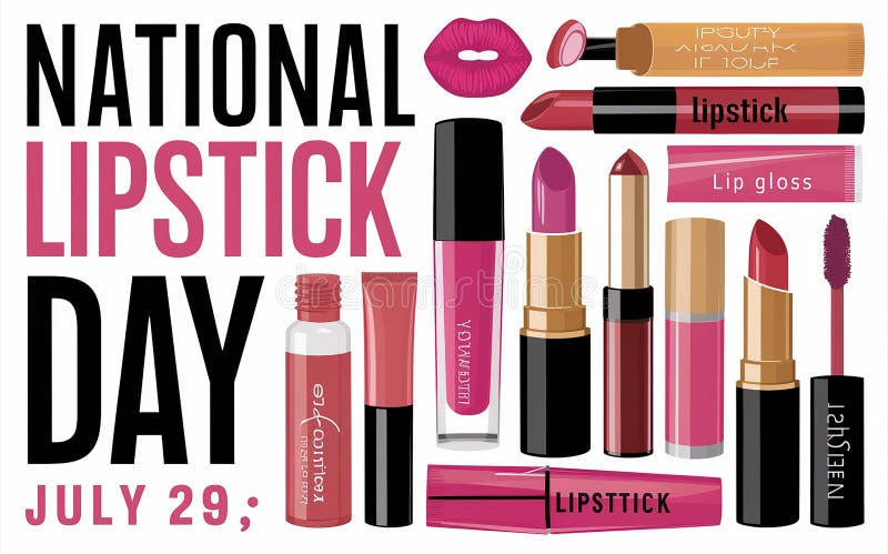 Illustration of National Lipstick Day on July 29th. Generative Ai Stock ...
