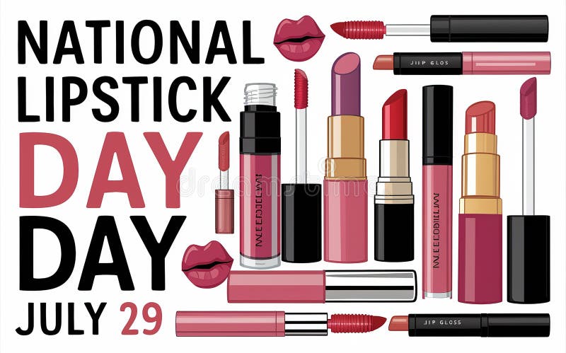 Illustration of National Lipstick Day on July 29th. Generative Ai Stock ...