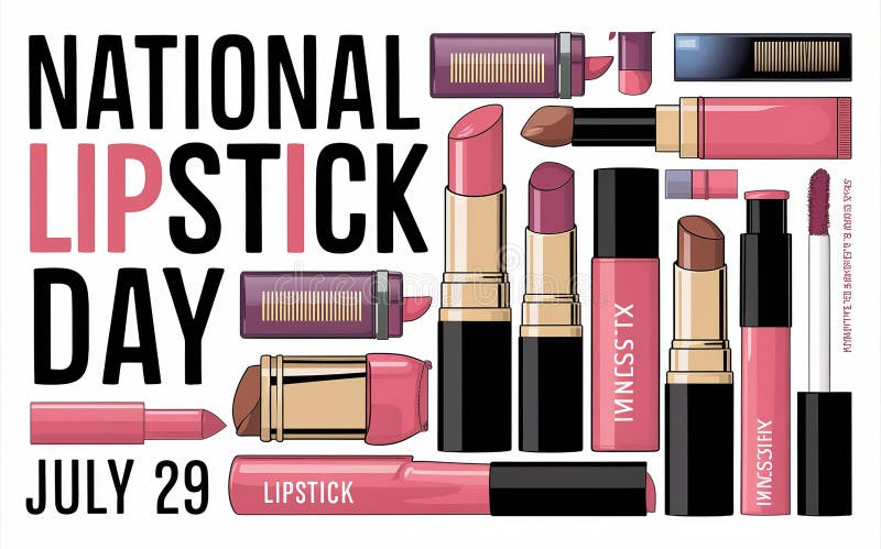 Illustration of National Lipstick Day on July 29th. Generative Ai Stock ...