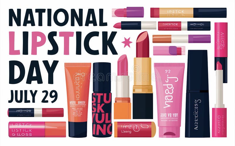 Illustration of National Lipstick Day on July 29th. Generative Ai Stock ...