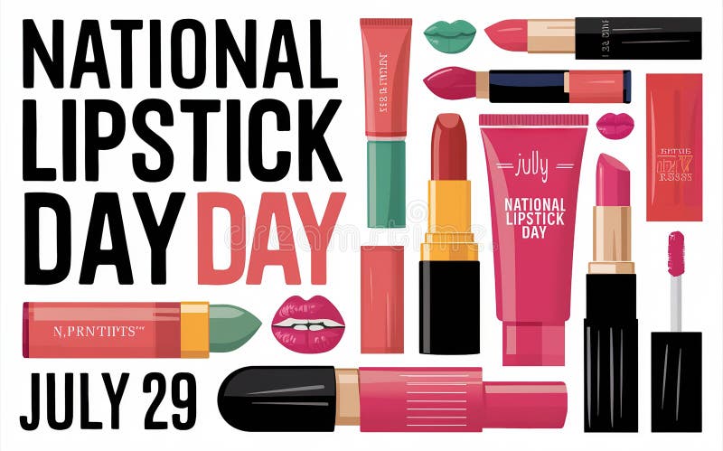 Illustration of National Lipstick Day on July 29th. Generative Ai Stock ...