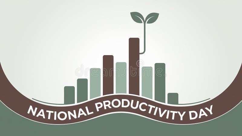 Illustration of National Productivity Day Concept with Growth Chart and ...
